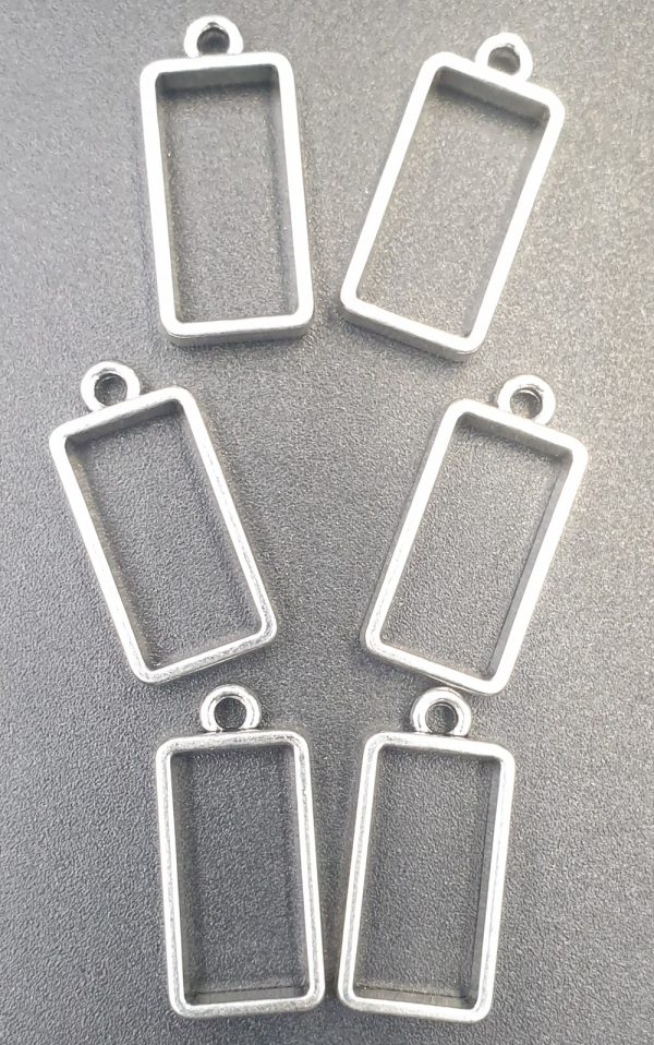 Bezel Open Silver Rectangular Small 3 Pairs for earrings 20 x 10 x 2mm 0483 – Vaal Vital Epoxies